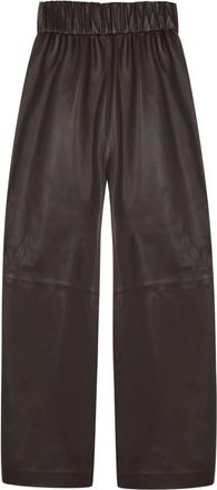 Cortana Femme, Pantalons, Brun, Taille: 40 FR Wide Leather Pantalons
