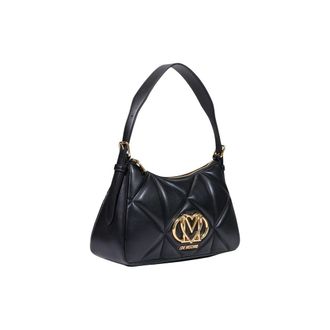 Love Moschino Womens Quilted Geometric Polyurethane Shoulder Bag Black