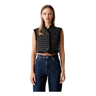 Msgm Karierter Weste - - Jackets - Damen - Schwarzk - XL