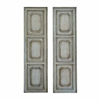 Loberon Paneel 2er Set Dovire, Verleiht R&auml;umen Landhaus-Charme, zum Anlehnen oder Aufh&auml;ngen, Wanddekoration, Wandobjekt, Kiefernholz, Tannenholz, grau/beige