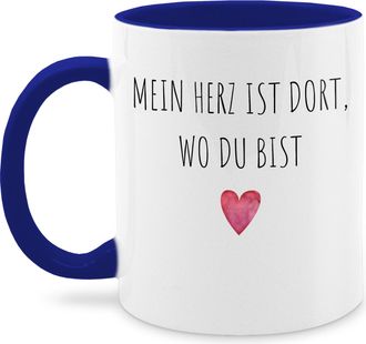 Shirtracer Tasse Tassen 325ml - Mein Herz ist dort wo du bist I P&auml;rchen Geschenk zum Valentinstag f&uuml;r ihn Geschenke f&uuml;r sie Paare Weihnachten Paar Geschenke Lieb