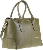 Pierre Cardin Sac &agrave; main pour femme en cuir v&eacute;ritable Made in Italy 22x15x10 cm 1986, vert militaire, Taille unique