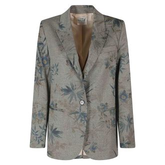 Forte_Forte Le Bambou Secret Print Chevron Blazer - - Jackets - Damen - Grau - L