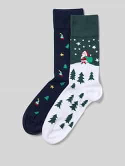 Christian Berg Socken mit geripptem Abschluss im 2er-Pack