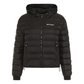 Palm Angels Kapuzen-Daunenjacke mit durchgehendem Rei&szlig;verschluss - - Jackets - Damen - Schwarzk - S