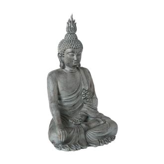 Atmosphera Atmosphera - Statue Déco Bouddha Assis 106cm Gris
