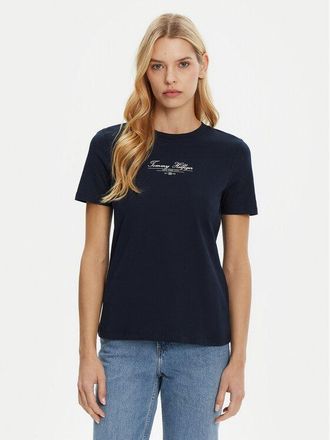 Tommy Hilfiger T-Shirt WW0WW45428 Dunkelblau Regular Fit
