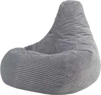 Icon Brand Dalton XXL Sitzsack Cord, Grau, Gaming Sitzsack Erwachsene mit Füllung, Bean Bag, Cord Sessel, Lounge Sessel, Lounge Stuhl, Schlafzimmer, Wohnzimmer, 