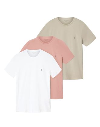 AllSaints Tonic - 3er-Pack kurz&auml;rmlige T-Shirts in verschiedenen Farben mit Rundhalsausschnitt-Mehrfarbig