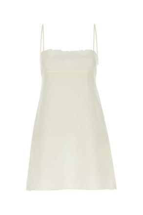 Miu Miu Linen-Cotton Dress - White