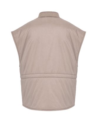 Fabiana Filippi Womens Quilted Suede Gilet Beige Waistcoats & Gilets