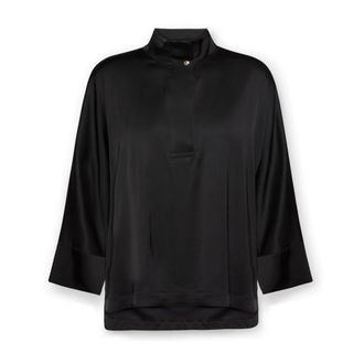 Elena Miro Satinbluse - - Blouses & Shirts - Damen - Schwarzk - M