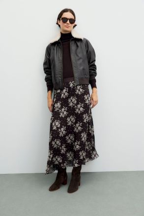 Gerard Darel Jupe en mousseline imprim&eacute;e - TESSY - Marron