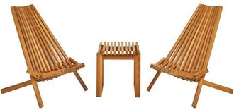 Beliani Bistro Set BELLANO Akazienholz Braun