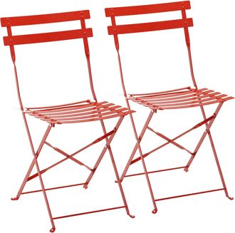 Oviala Klappst&uuml;hle, Stahl, Rot, 2 St&uuml;ck