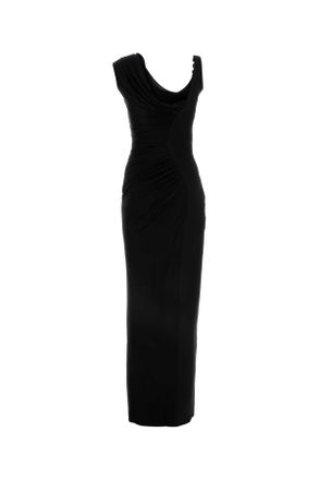 Versace Ruched Jersey Dress - Black