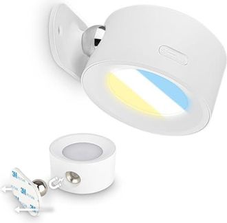 Briloner Sticklights - Lampe murale sans électricité ni perçage avec batterie, tactile, dimmable, CCT, fixation magnétique amovible, applique murale sans fil, 