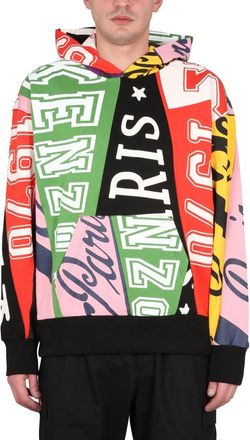 Kenzo Flag-Embroidered Cotton Hoodie - Multicolor