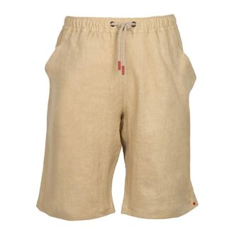 Kiton Homme, Shorts, Beige, Taille: 2XL Linen Short Pants