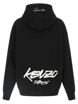 Kenzo Flower-Embroidered Hoodie - Black