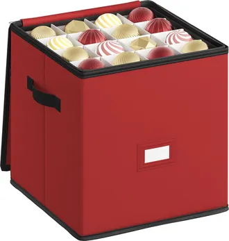 Songmics Aufbewahrungsbox für Weihnachtskugeln, Weihnachtskugeln Aufbewahrung, mit Deckel, Doppelreißverschluss, Tabletts aus PP-Kunststoff, Oxford-Gewebe, 64 