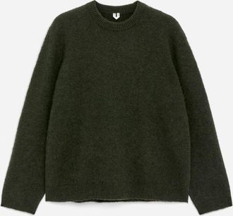 Arket Pullover Aus Alpakawolle Und Wolle -Gr&uuml;n