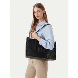 Calvin Klein Handtasche Calvin Klein Emblem Mesh Tote LV04F3380G Schwarz