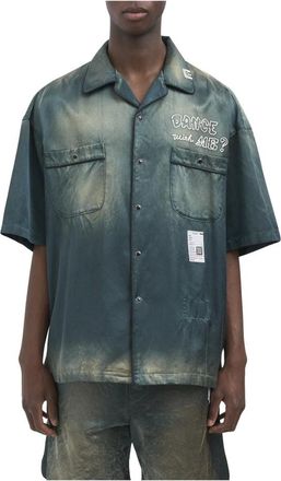 Miharayasuhiro Mihara Yasuhiro, Homme, Chemises, Vert, Taille: S Camicia Sun Fade Satin