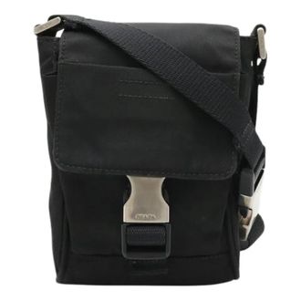 Prada Pre-owned Triangle Logo Nylon Leather 2Way Bag - - Pre-owned - Damen - Schwarzk - ONE SIZE