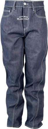 GCDS Gcds, Femme, Jeans, Bleu, Taille: W33 Pantalon Large en Denim Brut