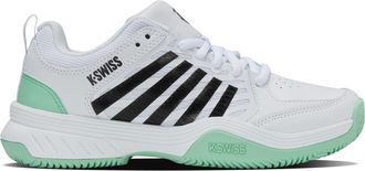 K-Swiss Damen Court Express 2 Clay Tennis Shoe, White/Neon Mint/Black, 43 EU