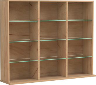 VCM Holz CD DVD Standregal Bücherregal Raumteiler Deko Regal Glas Zilas L