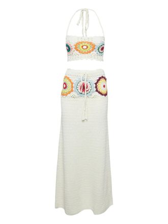 Lovers + Friends ensemble haut-jupe en crochet - Blanc