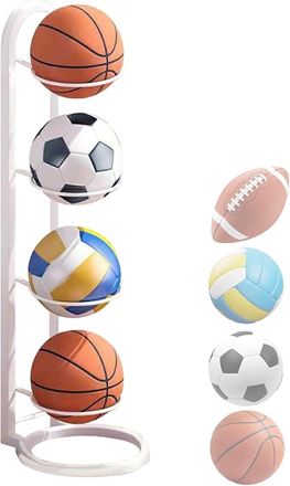 Generic Basketballst&auml;nder, Fu&szlig;ballst&auml;nder, Gusseisen, Volleyball-Organizer, multifunktionale Aufbewahrung von Sportger&auml;ten, mehrschichtiges Ballregal for Schl