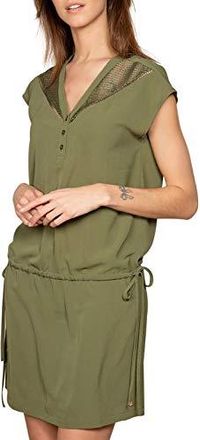 Deeluxe Valia RO W Robe, Vert (Khaki Khaki), X-Small (Taille Fabricant:XS) Femme