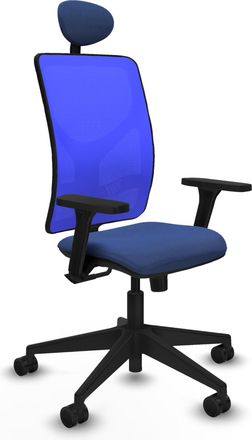 Piqueras y Crespo B&uuml;rostuhl mit Lendenwirbelst&uuml;tze, mit 3D-Armlehnen und festem Kopfteil, ausgestattet mit 3 Positionen und Schneideschaum, mit Rollen von 65 mm, Nylon,