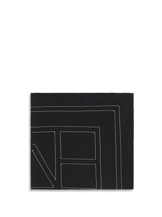 Toteme Womens Silk Scarf With Embroidery - Black Gots-Certified Organic Scarfs