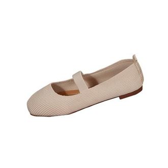 Generic Chaussures Mary Jane respirantes en tricot pour femme - Couleur unie - Classiques, l&eacute;g&egrave;res et confortables - Pour le travail en plein air, beige, 37.5