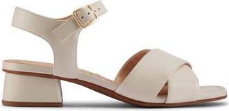 Clarks Femme Serina35 Cross Sandale, Cream Leather, 37.5 EU