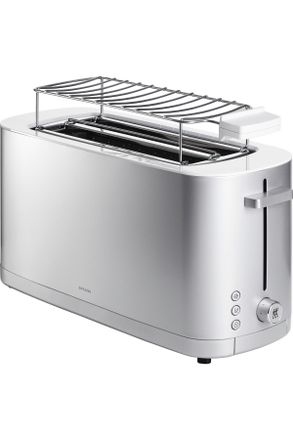 Zwilling Toaster Zwilling Enfinigy, Silber, Metall, Brötchenaufsatz, Auftaufunktion, Aufwärmfunktion, Schnellstoppfunktion, automatische