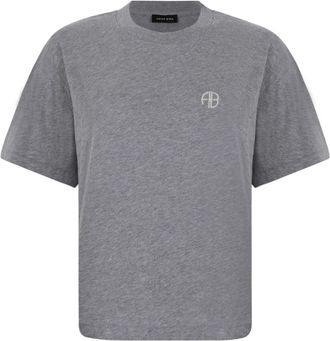 Anine Bing Femme, Tops, Gris, Taille: 36 FR T-Shirt Logo en Coton