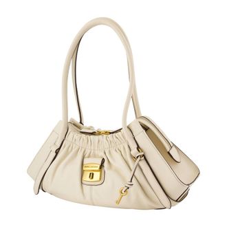 Marc Jacobs Womens The Satchel Shoulder Bag - Marc Jacobs Leather Ivory Lambskin Shoulder-Hobo-Bags