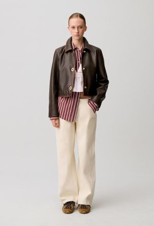 Claudie Pierlot Veste courte cuir vieilli