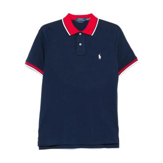 Polo Ralph Lauren Blaues Casual Kurzarm Polo Shirt - - Tops - Herren - Blau - S