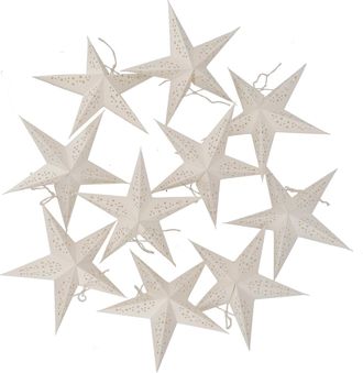 Guru Shop 10 STK. Papier Ministern F&uuml;r Lichterkette 20 cm, Faltbar - Wei&szlig;