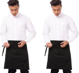 Chef Works Unisex halbe Bistroschürze, Schwarz, 2 Stück, Einheitsgröße