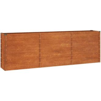 vidaXL Lit sur&eacute;lev&eacute; de jardin rouill&eacute; 240x40x77 cm acier corten