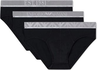 Emporio Armani Homme, Sous-vêtements, Noir, Taille: S Values Briefs 3-Pack