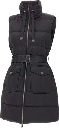 Liu Jo Femme, Vestes, Noir, Taille: 38 FR Longline padded vest