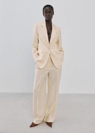 Mango Anzugblazer aus Lyocell ecru - Damen - XXS - MANGO